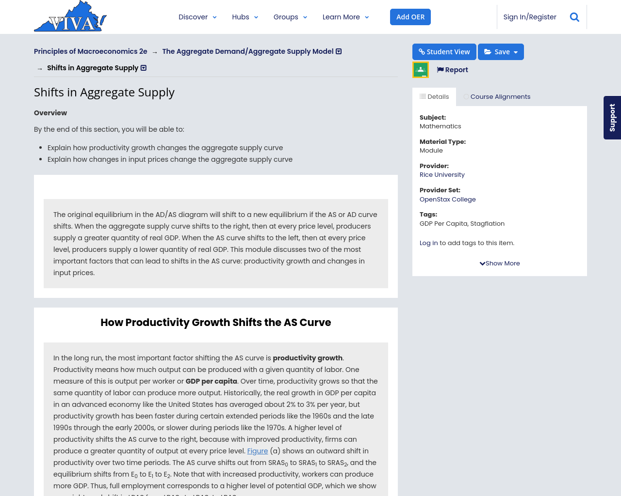 Principles of Macroeconomics 2e, The Aggregate Demand/Aggregate Supply ...